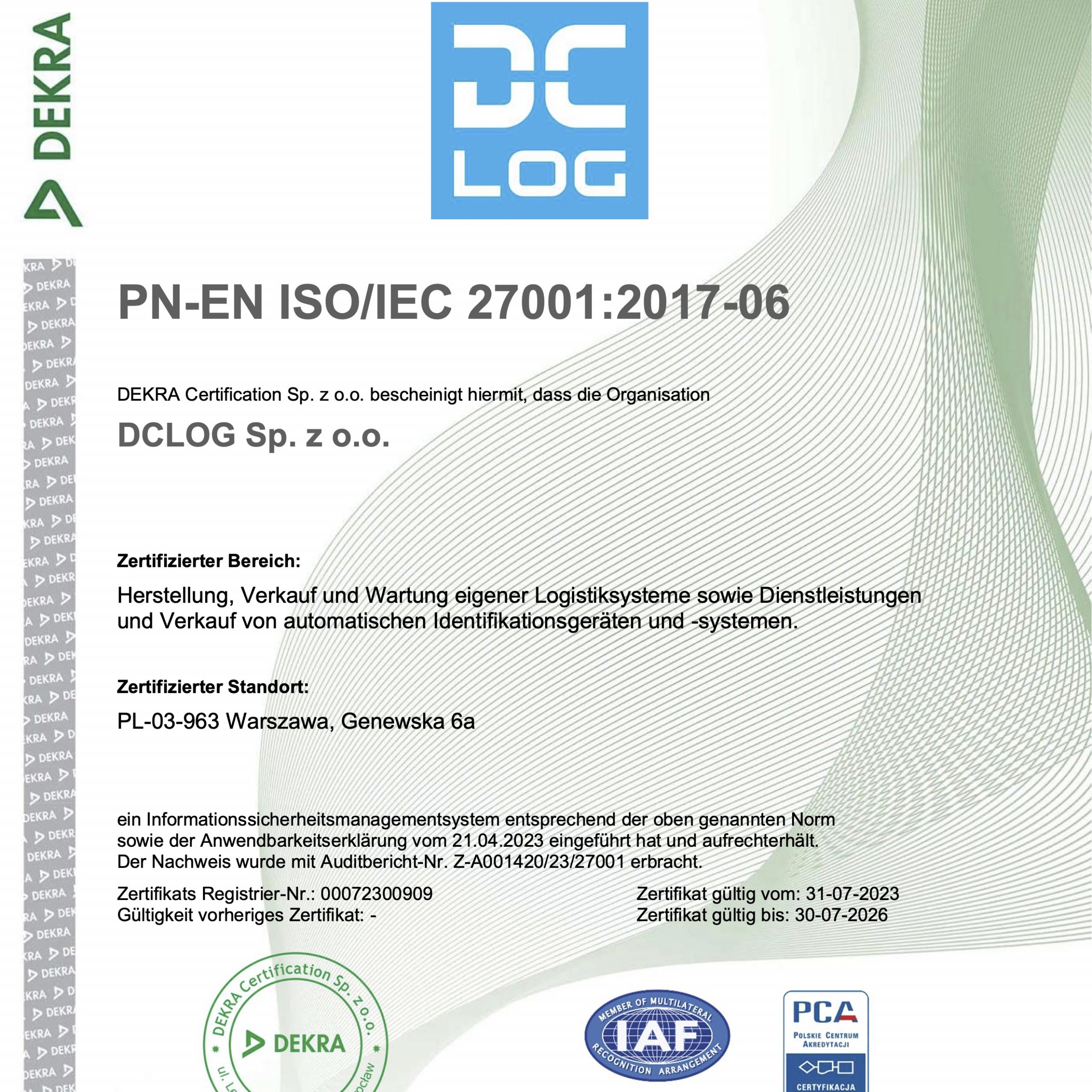 ISO 27001 w DCLOG - Log24.pl